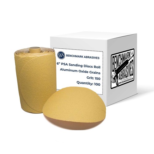 6 Inch PSA Gold Sanding Discs 150 Grit Aluminum Oxide - 100 Discs for ...