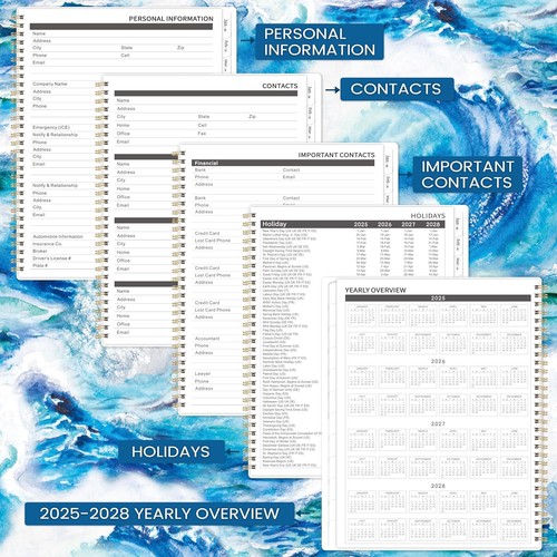 Blue 9X11 Monthly Planner 2025 To 2028 With Thicker Paper And Strong ...