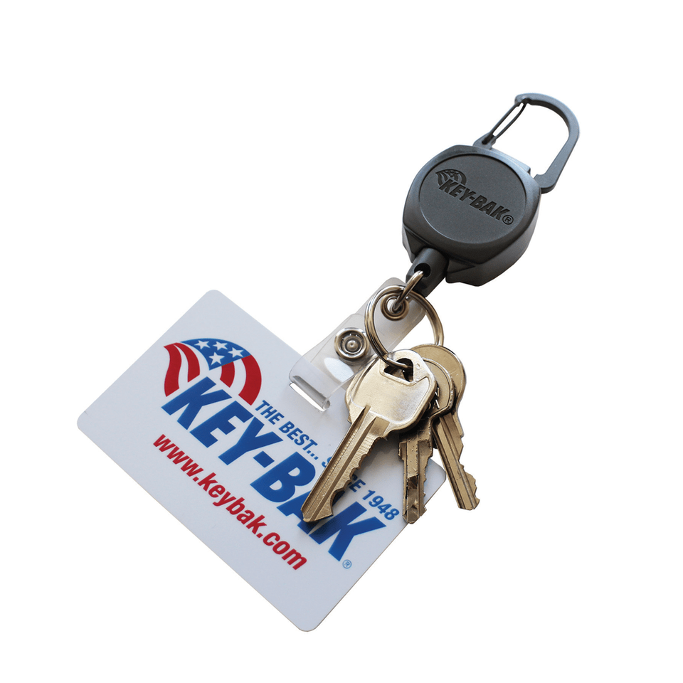2 Pack - KEY-BAK USA Sidekick Retractable Badge Reels - Heavy Duty ID ...