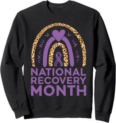 National Recovery Month Addiction Awareness Ribbon Unisex Crewneck ...