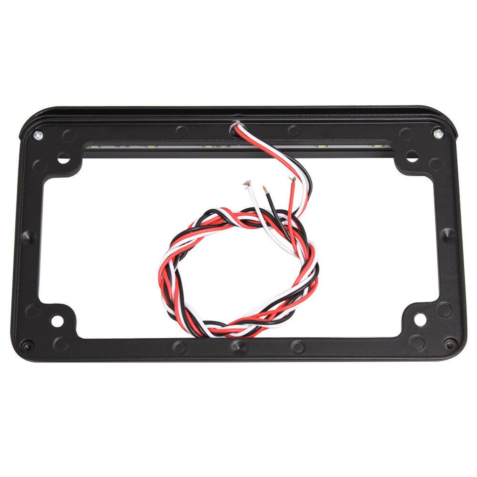 Universal Black Aluminum License Plate Frame with LED Light Brake Tail ...