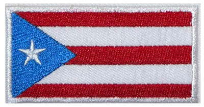 PUERTO RICO FLAG Embroidered Hot melt adhesive Patch Stick LOT Free ...