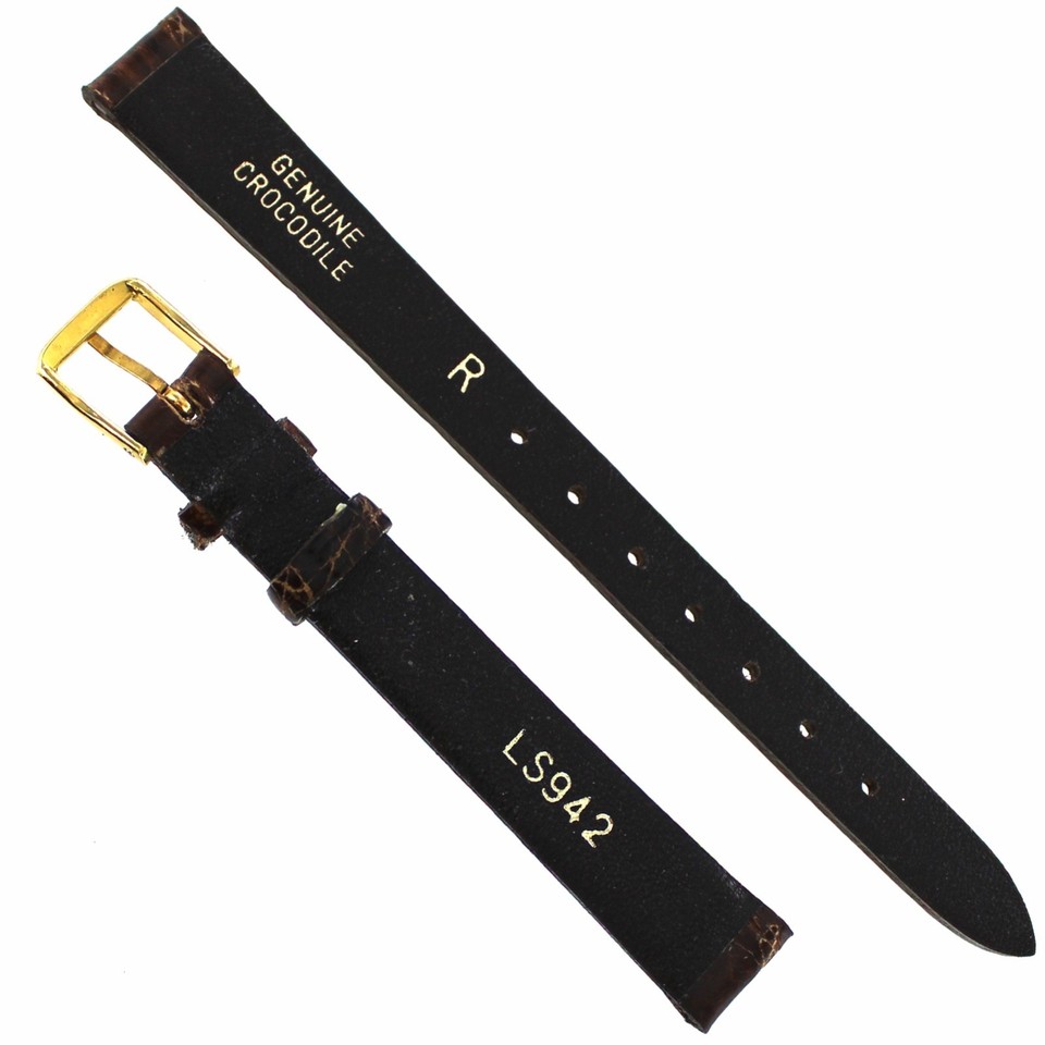 11mm Name Brand Genuine Crocodile Brown Unstitched Watch Band LS942 | eBay