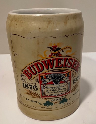 Budweiser Centennial Mug Stein 100 Year Anniversary Ceramarte 1976 ...