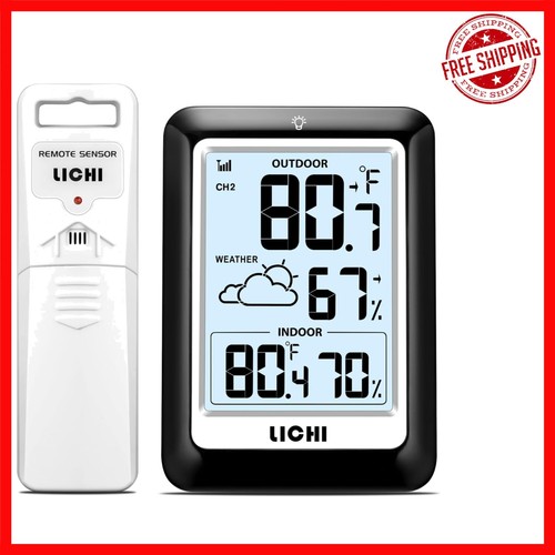 Contemporary Wireless Outdoor Thermometer & Hygrometer with Weather ...