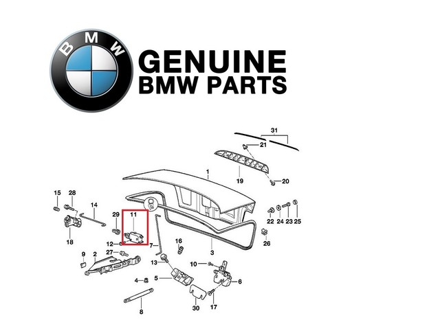 TRUNK LID LOCK LATCH ACTUATOR BMW CONVERTIBLE E36 325 318 M3 328 323 94 ...