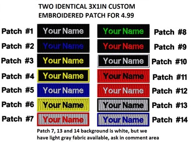 "LOVE IT", TWO IDENTICAL CUSTOM EMBROIDERED NAME TAG 3IN X 1IN SIZE | eBay