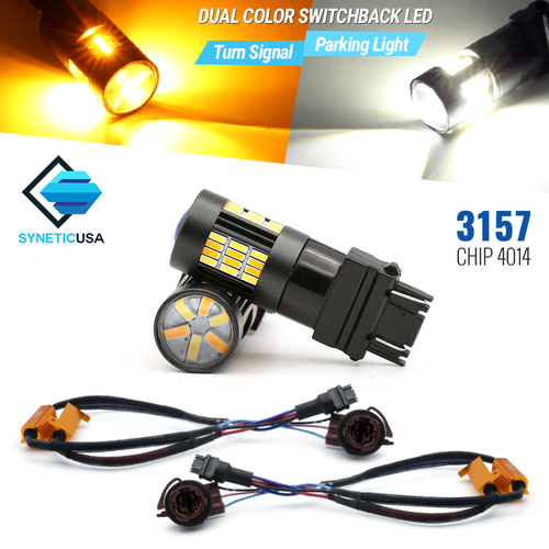 3157/4114K Error-Free Dual Color Switchback White/Amber 54-LED Turn ...
