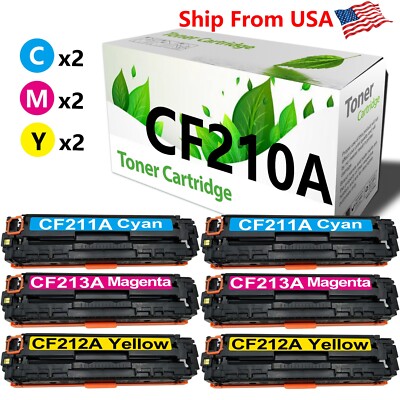 6PK CF210X 210X Toner Cartridge Laser Jet Pro 200 color M251nw M276n ...