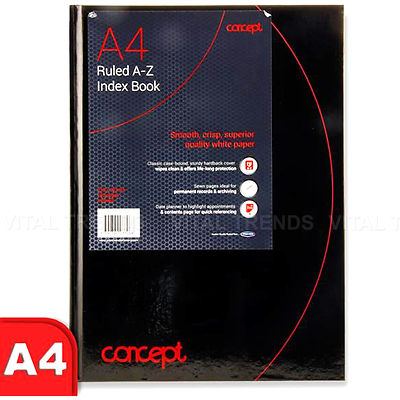 A4 Indexed Notebook Ruled Hardback Address/Office/Telephone A-Z Index ...