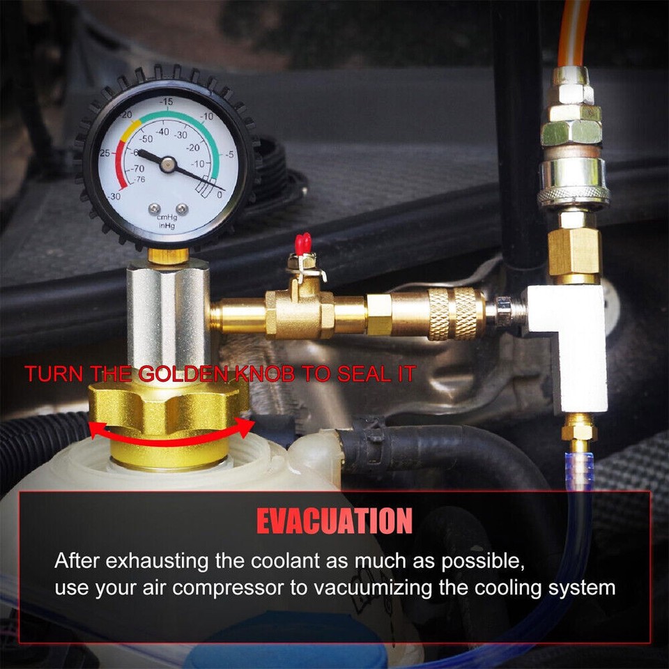 Auto Coolant Vacuum Kit Cooling System Vacuum Radiator Kit Refill ...