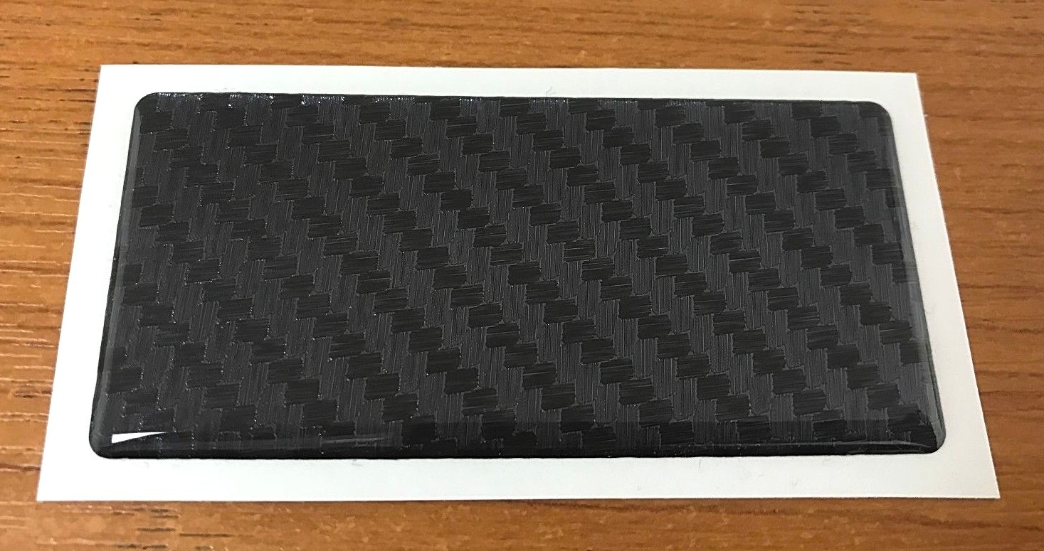 CARBON FIBRE EFFECT Sticker/Decal - 75mm HIGH GLOSS DOMED GEL FINISH ...