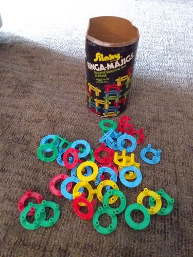 Slinky Brand Vintage Ringa-Majigs 35 Pc Lot Plastic Stacking Building ...