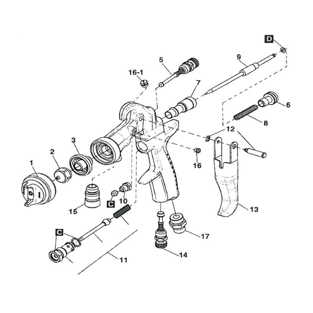 ANEST IWATA Needle Nozzle Set 2.0 mm For AZ1 Spray Gun W2ADU72AG20 ...