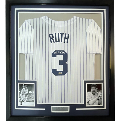Framed Facsimile Autographed Babe Ruth 33x42 Pinstripe Reprint Laser ...