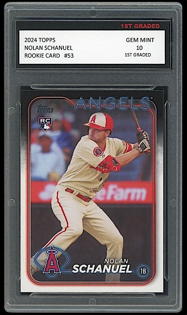 Nolan Schanuel 2024 Topps 1st Graded 10 MLB Rookie Card #53 Los Angeles ...
