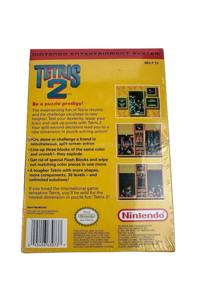 NES Nintendo Game TETRIS 2 II - NEW & Factory Sealed with Authentic H ...