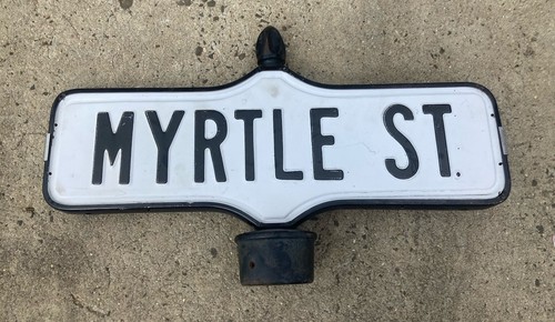 Vintage Double Sided Metal Street Sign & Frame Myrtle Possibly Jersey ...