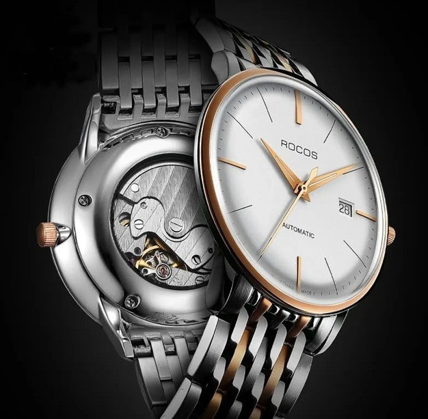 New Roco's Men's Luxury Gentlemen's Watch - Rose Gold And Silver | eBay