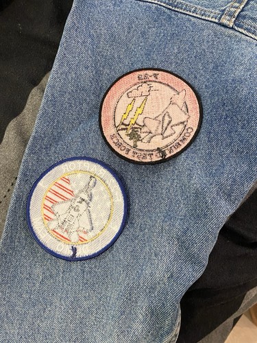 Vintage f22 custom denim jacket American Patch Lockheed Martin Marietta ...