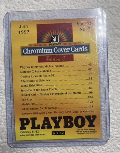 1995 PLAYBOY CHROME CARD #197 PAMELA ANDERSON Auto Signed Chromium Holochrome | eBay