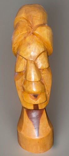 10" Tall Easter Island Hand Carved Wood Moai Statue Figurine Sculpture ...