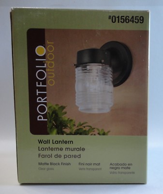 Portfolio Outdoor Wall Lantern (0156459) Matte Black Finish | eBay