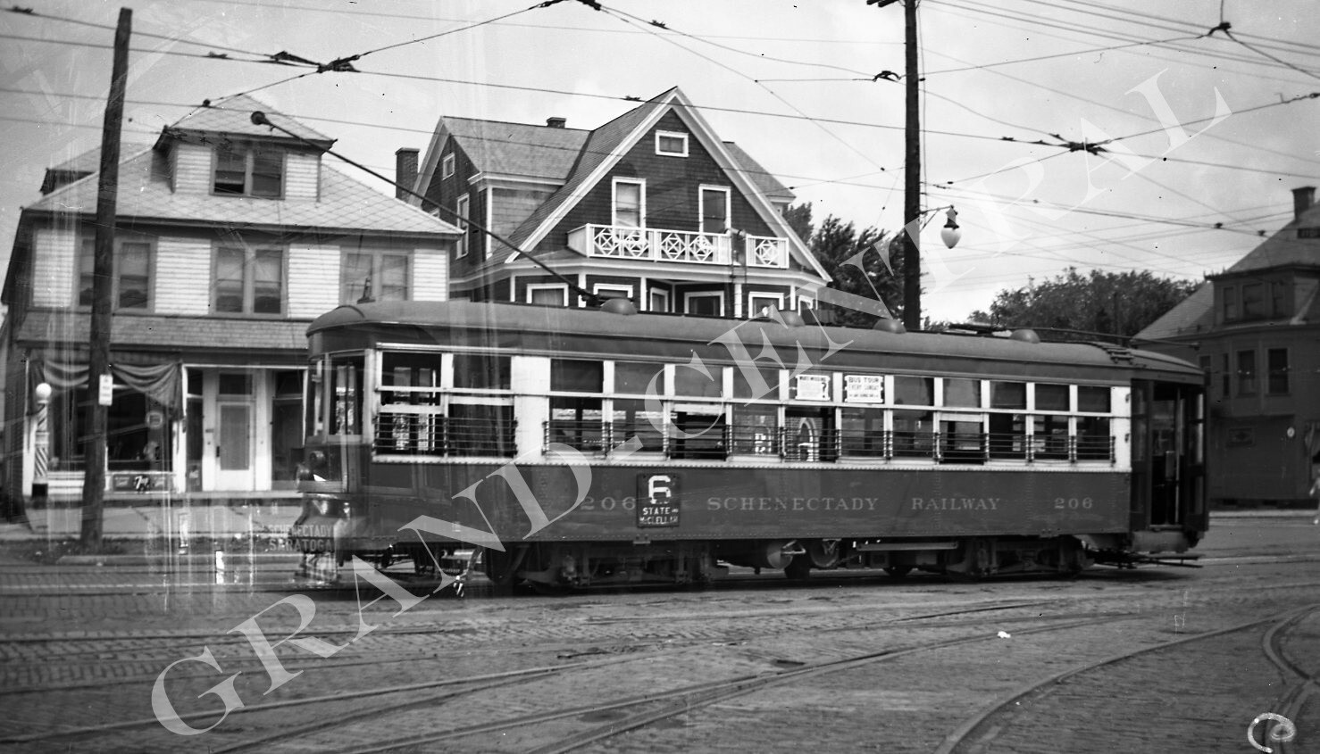 ORIGINAL 1940 SCHENECTADY RAILWAY TROLLEY NEGATIVE 206 INTERURBAN ...