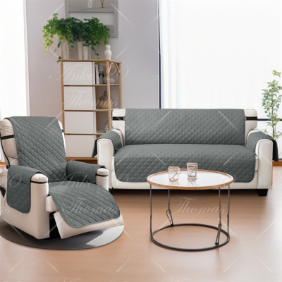 1/2/3/4 Seater Quilted Sofa Cover Slipcover Mat Couch Cover Protector ...