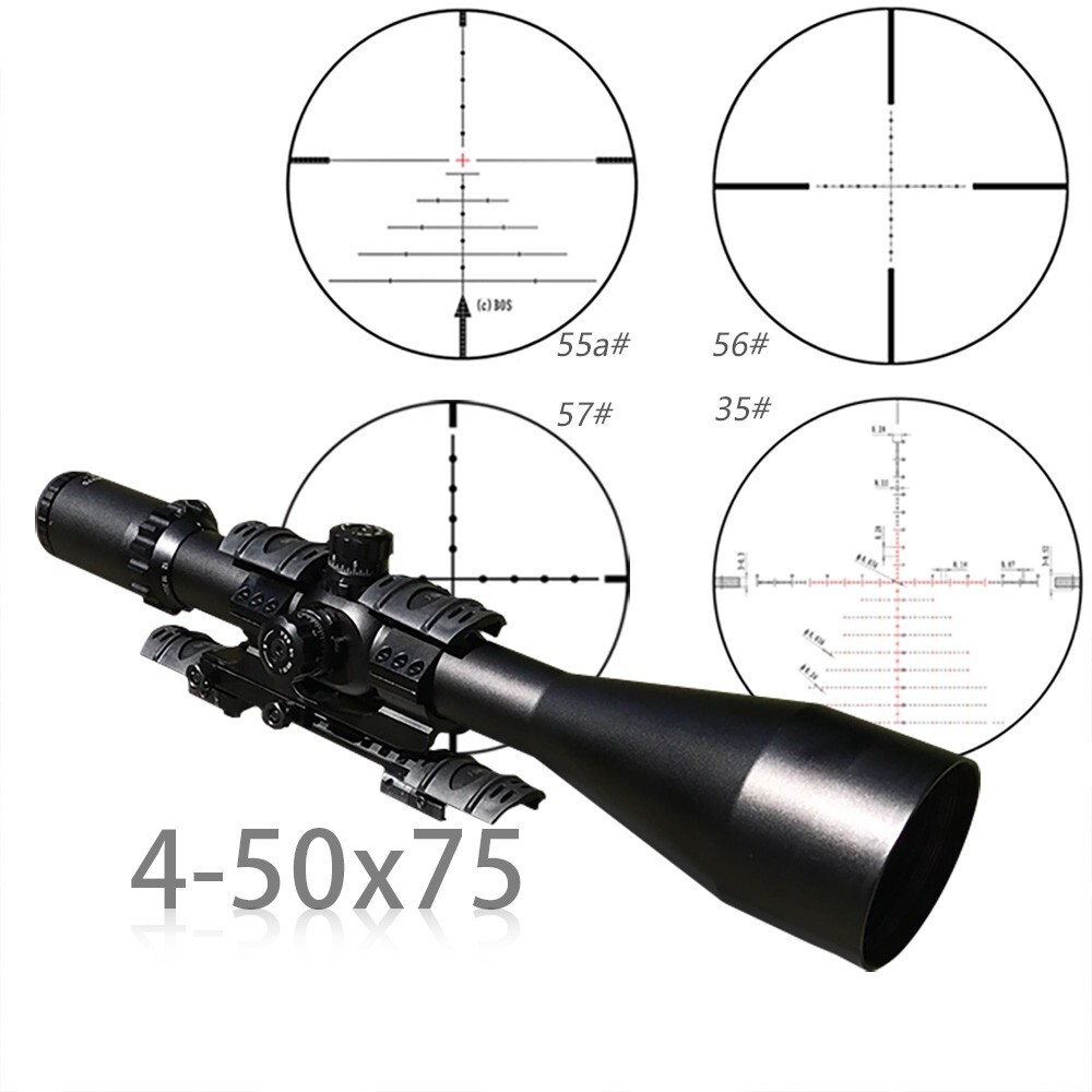 ED Lens Rifle Scope 4-50x75 SFP Red Green Dot Sight Riflescopes Long ...