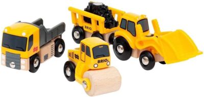BRIO World Construction Vehicles - Wooden Railway Train Set Add On ...