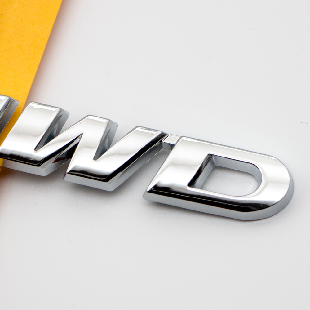 3Pcs Chrome Metal Small AWD Logo Off Road Emblem All Wheel Drive Badge ...