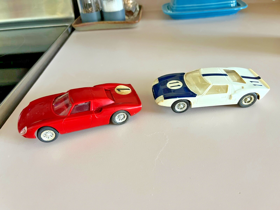 Vintage Monogram Lemans 1/32 Slot Cars, Ferrari #7, Ford GT #11, HTF | eBay