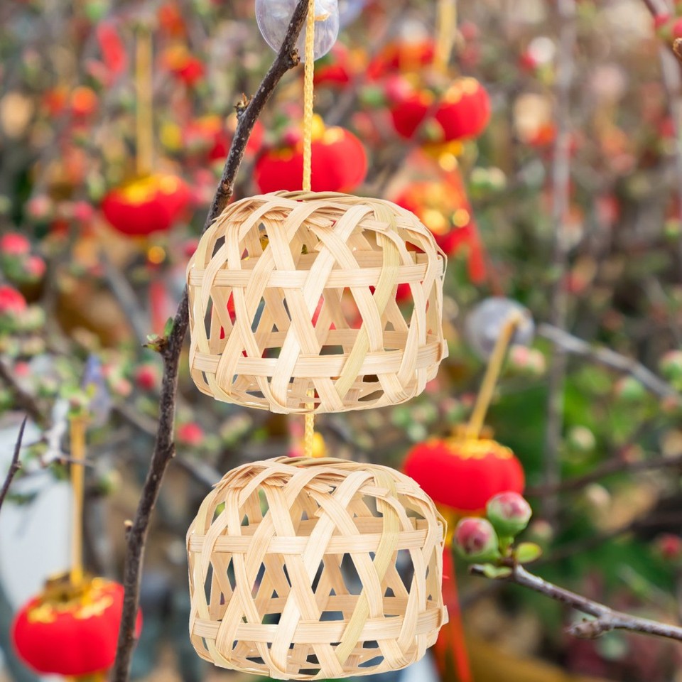 2 Pcs Woven Lamp Shades Rustic Lampshade Cute Lantern Handheld Cover ...