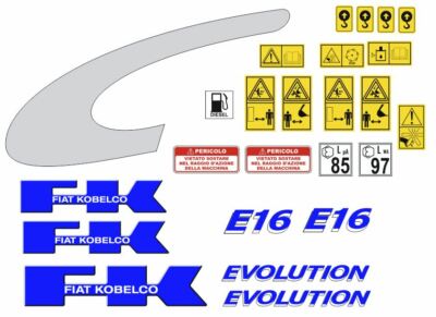 Fiat Kobelco E16 - B Decals Adhesive, Complete Kit | eBay Australia