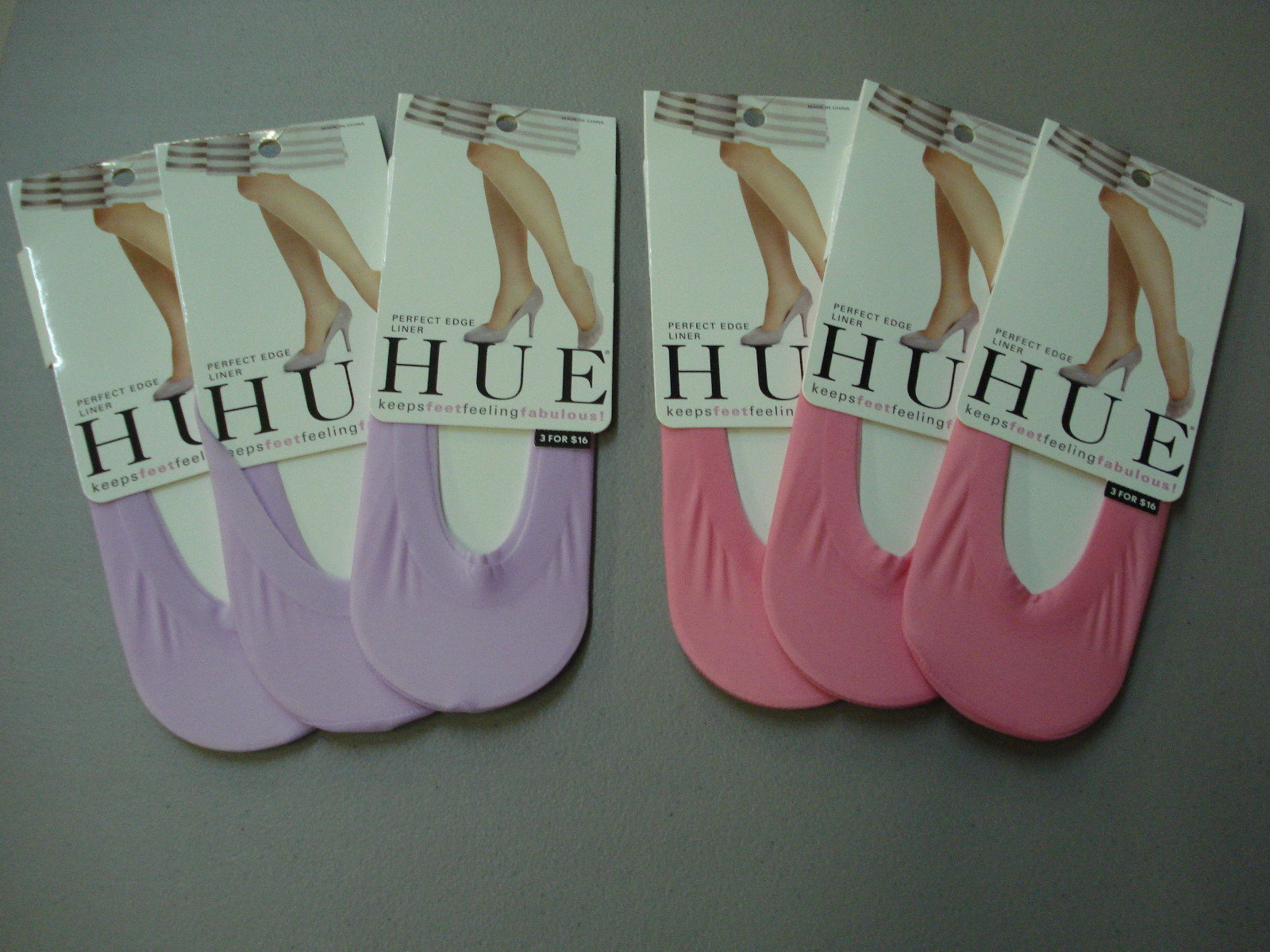 NWT Women's Hue Perfect Edge Liner 6 Pair One Size Bubble Gum / Violet ...