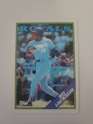 1988 Topps Bo Jackson 750 HOF 2nd Year Baseball Card Kansas City Royals ...