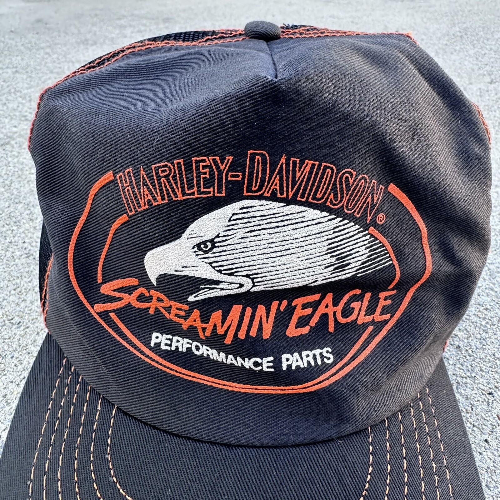 Harley Davidson Screamin' Eagle Trucker Hat Vintage M… - Gem
