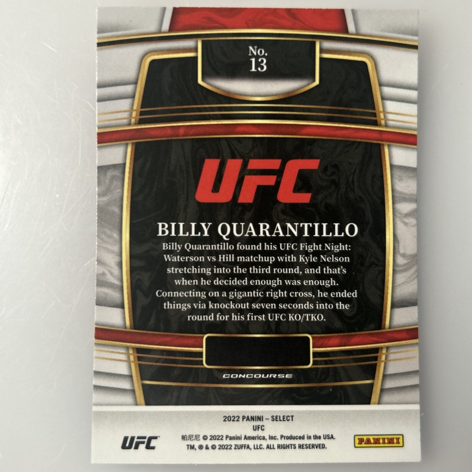 2022 Panini Select UFC Billy Quarantillo RC Blue Prizm Concourse #13 ...