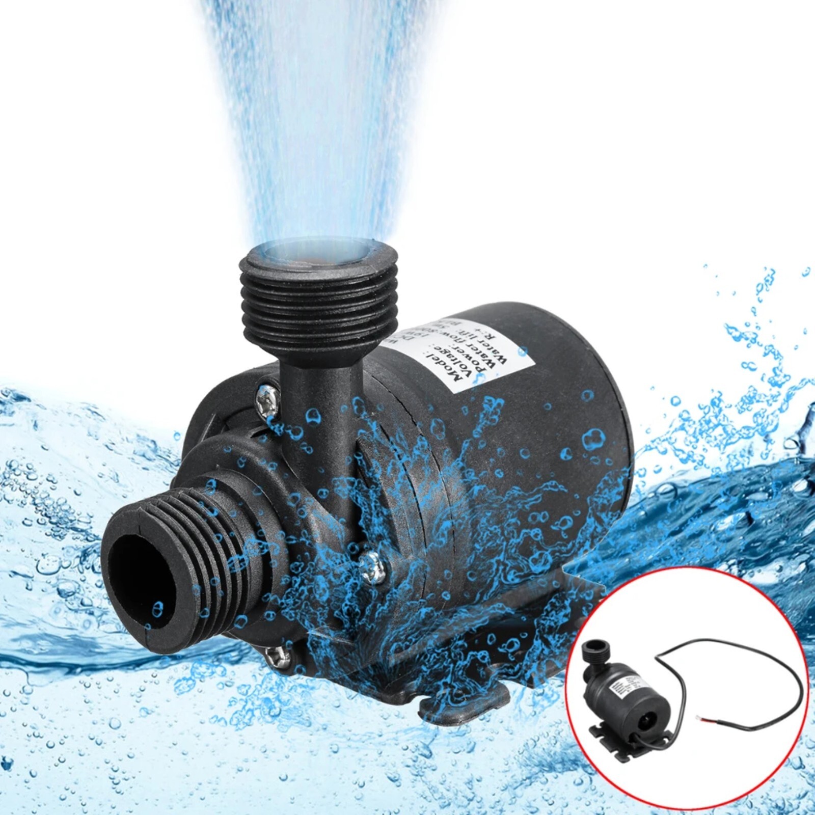 Mini Water Pump Quiet 12V 800L/H USB Brushless Motor Submersible Pool ...