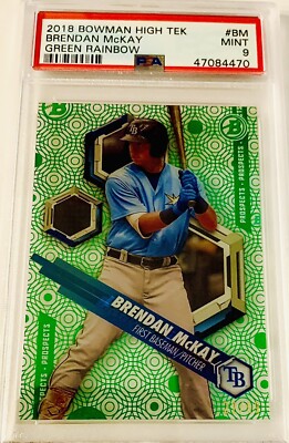 2018 Bowman High Tek Brendan McKay Green Rainbow Rookie Card #22/99 PSA ...