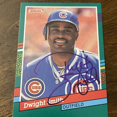 Dwight Smith Autographed 1991 Donruss Baseball Card #559 Chicago Cubs ...
