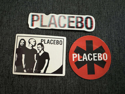 Lot of 3 PLACEBO 3/4" to 3 1/2" Band Logo STICKERS Black White FAST ...