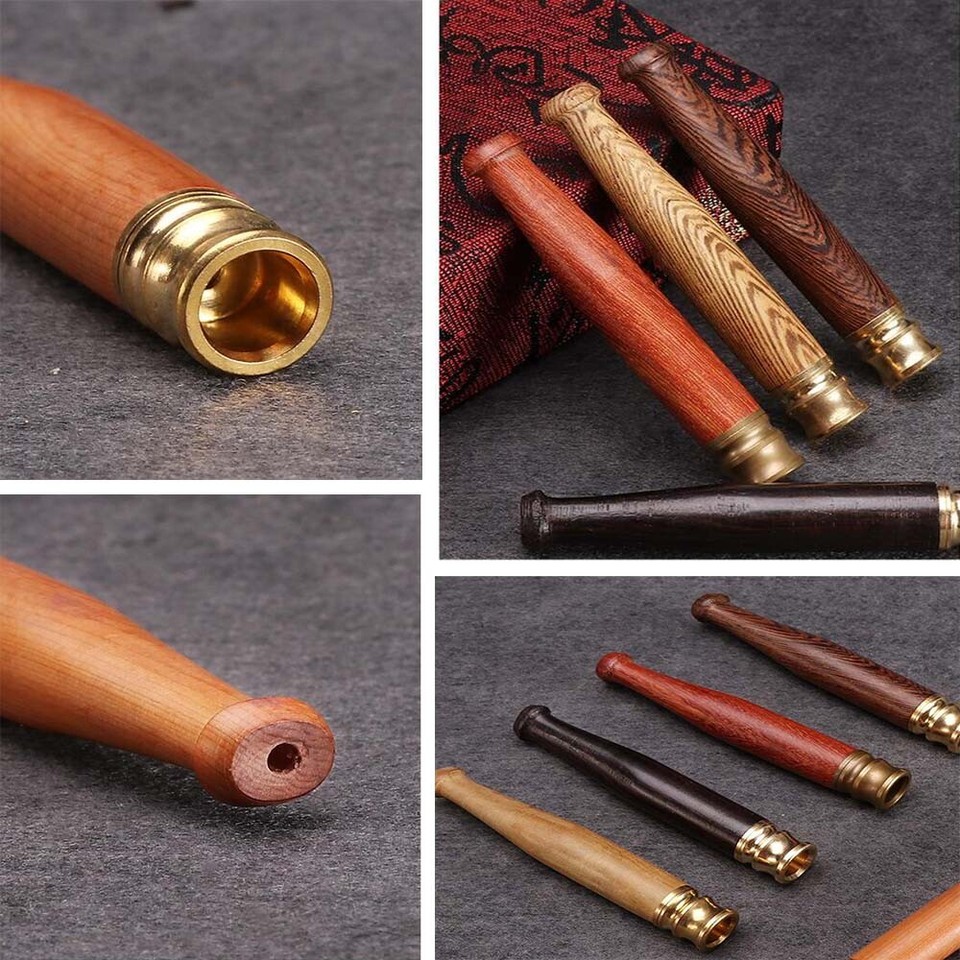 Ebony Wood Pipe Durable Wood Smoking Pipe Tobacco Cigarettes Cigar ...