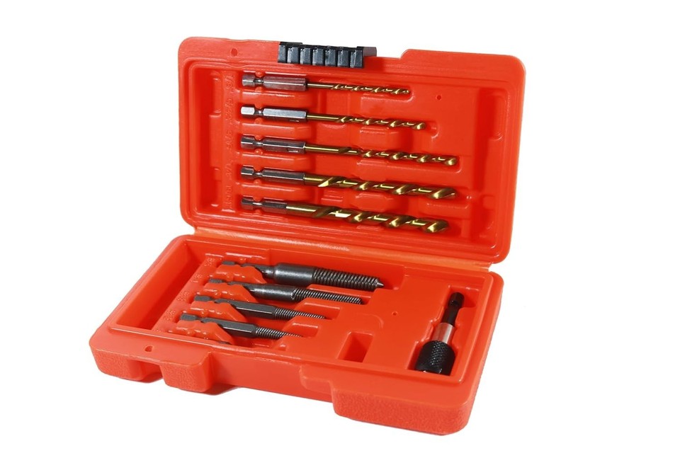 11Pc Easy Out Screw Extractor Set Broken Bolt Remover HSS Cobalt Left ...