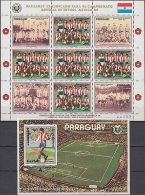 Paraguay Set & Both S/S World Football Championship Mexico 1986 MNH-52 ...