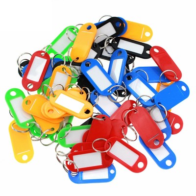 Coloured Small Plastic Key Fobs Luggage ID Tags Labels Key rings with ...