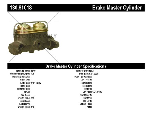 New Master Brake Cyl Centric Parts 130.61018 | eBay