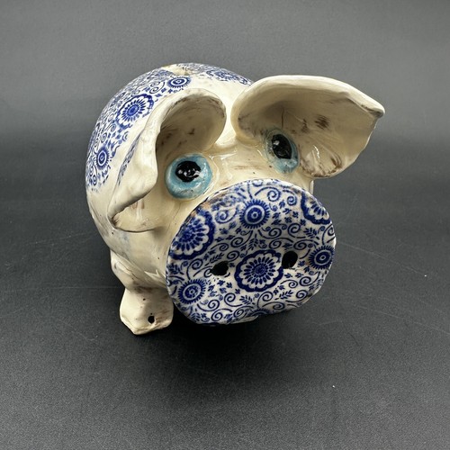 Hand Made Art Pottery Piggy Bank Pig Clay Handmade Adorable! | eBay