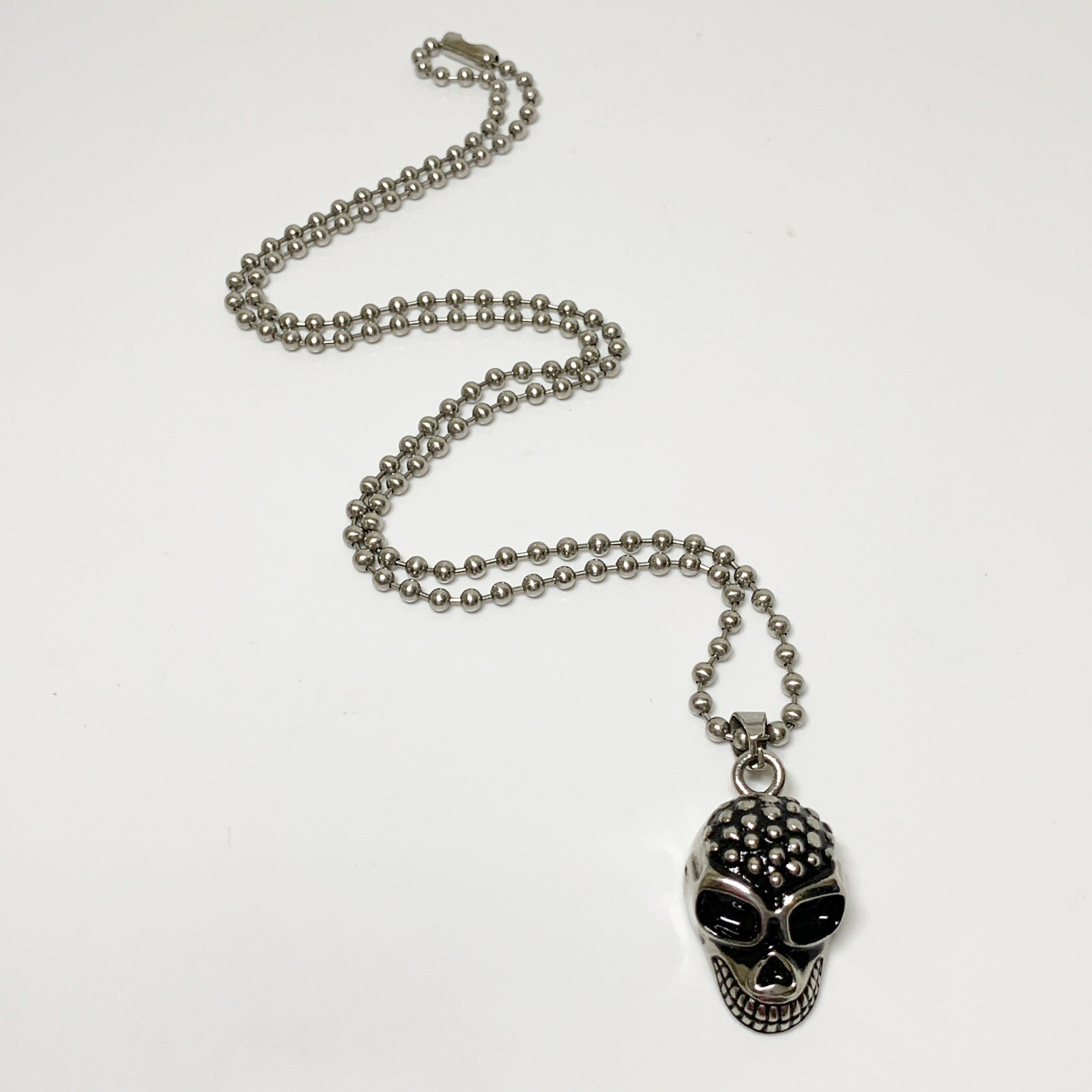 Hip Hop Silver Back Alien Skull Dog Tag Chain Men Necklace 26 Inch | eBay